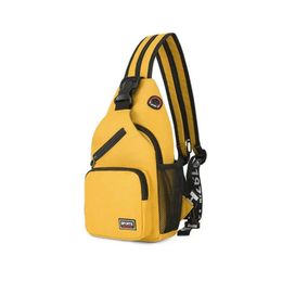 SHG Cityrucksack Freizeitrucksack Brustasche Crossbody Bag Umhängetasche Schultertasche (Farbe Gelb)
