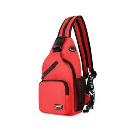 SHG Cityrucksack Freizeitrucksack Brustasche Crossbody Bag Umhängetasche Schultertasche (Farbe Rot)