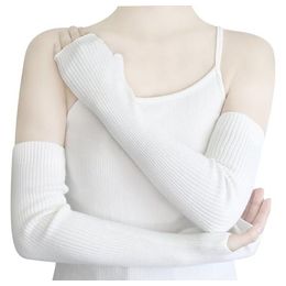 Lubgitsr Armstulpen Fingerlose Armstulpen für Frauen Winter Dehnbare Handschuhe (1-St)