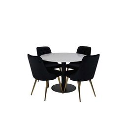 ebuy24 Essgruppe Razzia Essgruppe Tisch weiß und 4 Velvet Deluxe St