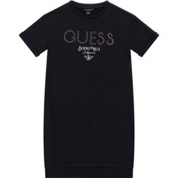 Guess Shirtkleid, Baumwolle, Logo-Print, für Kinder, schwarz, 140