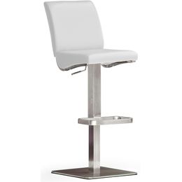 Bistrostuhl MCA furniture "BARBECOOL" Stühle Gr. B/H/T: 40 cm x 87 cm x 50 cm, Edelstahl, weiß (weiß, edelstahl gebürstet) Bistrostühle