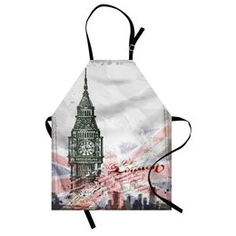 Abakuhaus Kochschürze Höhenverstellbar Klare Farben ohne verblassen, London Vintage Big Ben London, grau