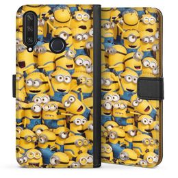 DeinDesign Handyhülle Minions Muster Ich – Einfach unverbesserlich Minions Pattern, Huawei Y6p Hülle Handy Flip Case Wallet Cover Handytasche Leder