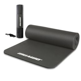 Muawo Fitnessmatte, Yogamatte, Sportmatte und Gymnastikmatte (mit Tragegurt und Trage-/ Aufbewahrungstasche), extra dick 15 mm & extra lang 190 cm, PH