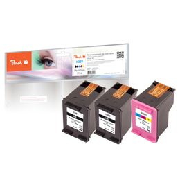 Peach HP 301 3 Druckk&ouml;pfe (2*bk, col) ersetzt HP No. 301, E5Y87EE f&uuml;r z.B. HP DeskJet 1000, HP DeskJet 1010, HP DeskJet 1050, HP DeskJet 1050 a (wiederaufbereitet)