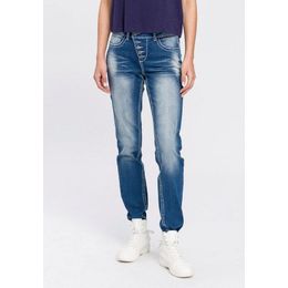 Arizona Slim-fit-Jeans Heavy Washed - Shaping Mid Waist, blau