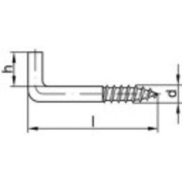 Toolcraft - 159597 Gerade Schraubhaken 40 mm Stahl galvanisch verzinkt 100 St.