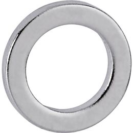 Maul Neodym Magnet (Ø x H) 12 mm x 1.5 mm Ring Silber 10 St. 6168396