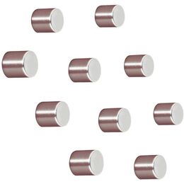 Neodym Magnet C5 Strong (ø x h) 10 mm x 10 mm Zylinder Silber 10 St. BA701 - Sigel
