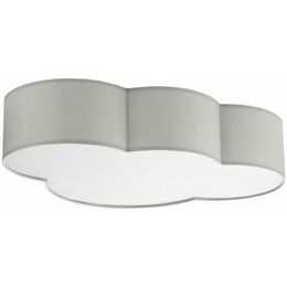 Licht-Erlebnisse - Kinderlampe Decke Wolke Grau 4x E27 Stoff Magnetschirm 62 cm Deckenleuchte - Grau