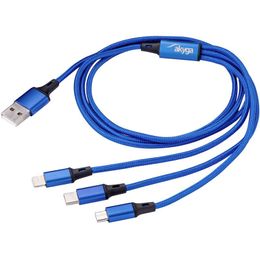USB-Kabel usb-a Stecker, Apple Lightning Stecker, usb-c® Stecker, USB-Micro-A Stecker 1.20 m - Akyga