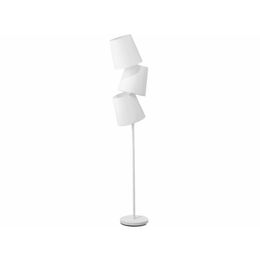 Beliani Stehlampe Weiß Metall 164 cm 3-flammig Stoffschirme langes Kabel mit Schalter Retro Design - Weiß