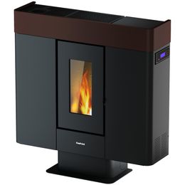 FreePoint Pelletofen 'Moon' Stahl schwarz/braun 10 kW