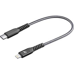 USB-Kabel usb 2.0 usb-c® Stecker, Apple Lightning Stecker 0.15 m Schwarz TETRACABC2LMF - cellularline