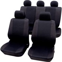 Petex - 26174804 Sydney Sitzbezug 11teilig Polyester Schwarz Fahrersitz, Beifahrersitz, Rücksitz