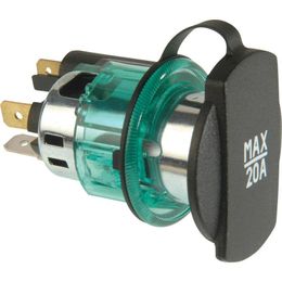 Power-Steckdose mit Spannhülse grün Belastbarkeit Strom max.=20 a Passend für (Details) Zigar - Procar