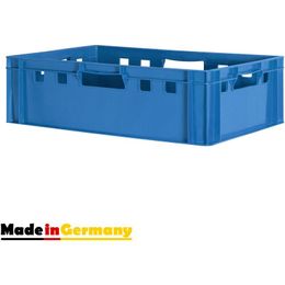 Kingpower - 1 Stück E2 Fleischkiste Blau Kiste Eurobox Lebensmittelecht Metzgerkiste Box Aufbewahrungsbox Kunststoff Wanne Plastik Stapelbar