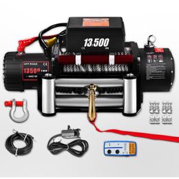 37,33 kg Elektrische Seilwinde 12V Motorwinde 3-stufiger Elektrische Winde Elektrische Motorwinde elektrische Seilwinde Nennzugkraft 13500LBS