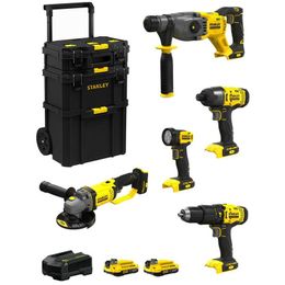 FatMax Kit SVK500 (SFMCH900 + SFMCG400 + SFMCD711 + SFMCF800 + SFMCL020 + 2 x 2,0 Ah + Ladegerät + Caddy 3in1) - Stanley