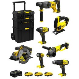 FatMax Kit SVK700 (SFMCH900 + SFMCG400 + SFMCD711 + SFMCF800 + SFMCS500 + SFMCS600 + SFMCL020 +3x2,0Ah+Ladegerät +Caddy) - Stanley