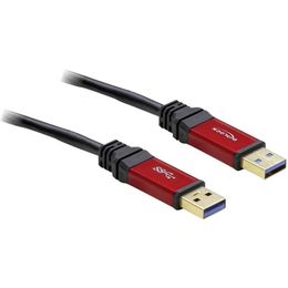 USB-Kabel usb 3.2 Gen1 (usb 3.0 / usb 3.1 Gen1) usb-a Stecker, usb-a Stecker 3.00 m Rot, Schw - Delock