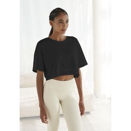 Lascana Kurzarmshirt schwarz Gr. XS (32/34) für Damen. Mit Rundhals. Lässig Geschnitten