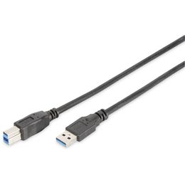 USB-Kabel usb 3.2 Gen1 (usb 3.0 / usb 3.1 Gen1) usb-a Stecker, usb-b Stecker 1.80 m Schwarz - Digitus