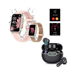 HYIEAR Smartwatch Damen Herren & Bluetooth Kopfhörer