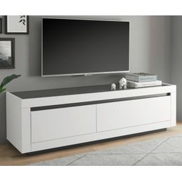 Furn.Design Lowboard Rooky (TV Unterschrank in weiß matt mit Anthrazit