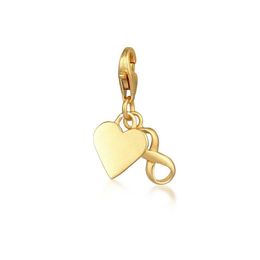 NENALINA Charm-Einhänger Herz Infinity Symbol Anhänger Basic 925er Silber
