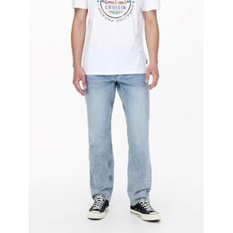 Only & Sons ONLY & SONS Regular-fit-Jeans Loose Fit Jeans Straight Leg Denim Pants ONSEDGE Stoned Washed (1-tlg) 3965 in Hellblau