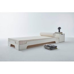 Müllermöbel Müller SMALL LIVING Stapelbett STAPELLIEGE Klassik (eine Liege), Gestellhöhe: 23,5 cm, ausgezeichnet mit dem German Design Award - 2019, weiß