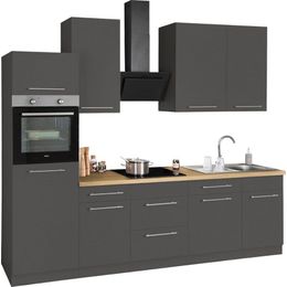 Wiho-Küchen wiho Küchen Küchenzeile Unna, ohne E-Geräte, Breite 280 cm, grau