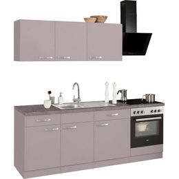 Wiho-Küchen wiho Küchen Küchenzeile Kansas, mit E-Geräten, Breite 220 cm, beige