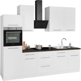 Wiho-Küchen wiho Küchen Küchenzeile Unna, ohne E-Geräte, Breite 280 cm, grau|schwarz|weiß