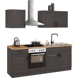 Wiho-Küchen wiho Küchen Küchenzeile Erla, mit E-Geräten, Breite 210 cm, grau