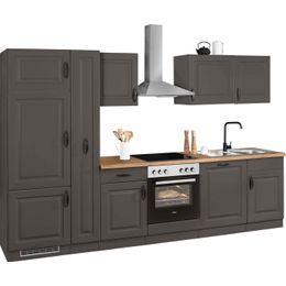 Wiho-Küchen wiho Küchen Küchenzeile Erla, mit E-Geräten, Breite 310 cm, grau