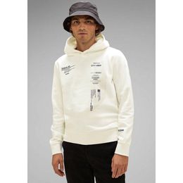 Street One MEN Hoodie mit kleiner Logostickerei, weiß