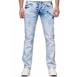 Rusty Neal Straight-Jeans im außergewöhnlichen Design, blau