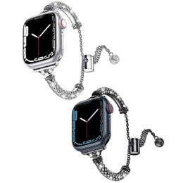 FIDDY Smartwatch-Armband Für Apple Watch 1-9 / SE Metall-Diamant-Glitzerarmband