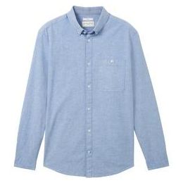 Tom Tailor Herren Oxford Hemd, blau, Uni, Gr. XL
