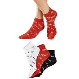 LSCN BY LASCANA Kurzsocken mehrfarbig Gr. 35-38 für Damen. Mit Logoschriftzug. Normal. Nachhaltig.