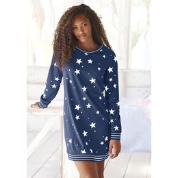 Vivance Dreams Sleepshirt mehrfarbig Gr. 32/34 für Damen. Rundhals und Allover-Druck. Basic. Nachhaltig.