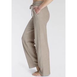 Vivance Homewearhose beige Gr. 32/34 für Damen. Mit Metalllabel. Bequem. Nachhaltig.