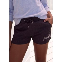 Bench. Relaxshorts '-Sweatshorts, Lounge-Shorts' grau Gr. 48/50 für Damen. Mit Logostickerei, Logoschriftzug. Basic. Nachhaltig.