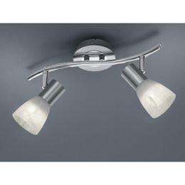 Trio Leuchten - led Deckenstrahler levisto 2-flammig Silber Glaslampenschirme schwenkbar 33 cm