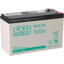 Ssb Battery - ssb Blei Akku sbl 9-12L agm Batterie - 12V 9Ah - 6,3mm Faston