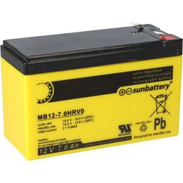 Sun Battery - MB12-7HR agm Akku 12V 8Ah Blei-Vlies-Akku