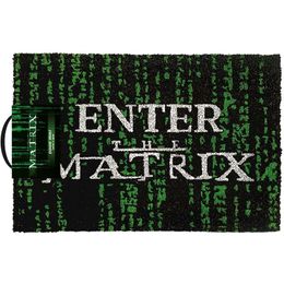 Pyramid Matrix Fußmatte Enter the Matrix schwarz/grün, bedruckt, aus Kokosfaser, Unterseite aus PVC.